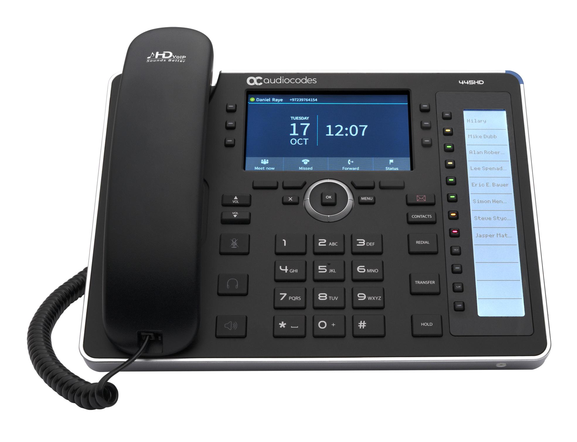 AudioCodes SFB 445HD IP-Phone PoE GbE black with integrated BT and WiFi ...