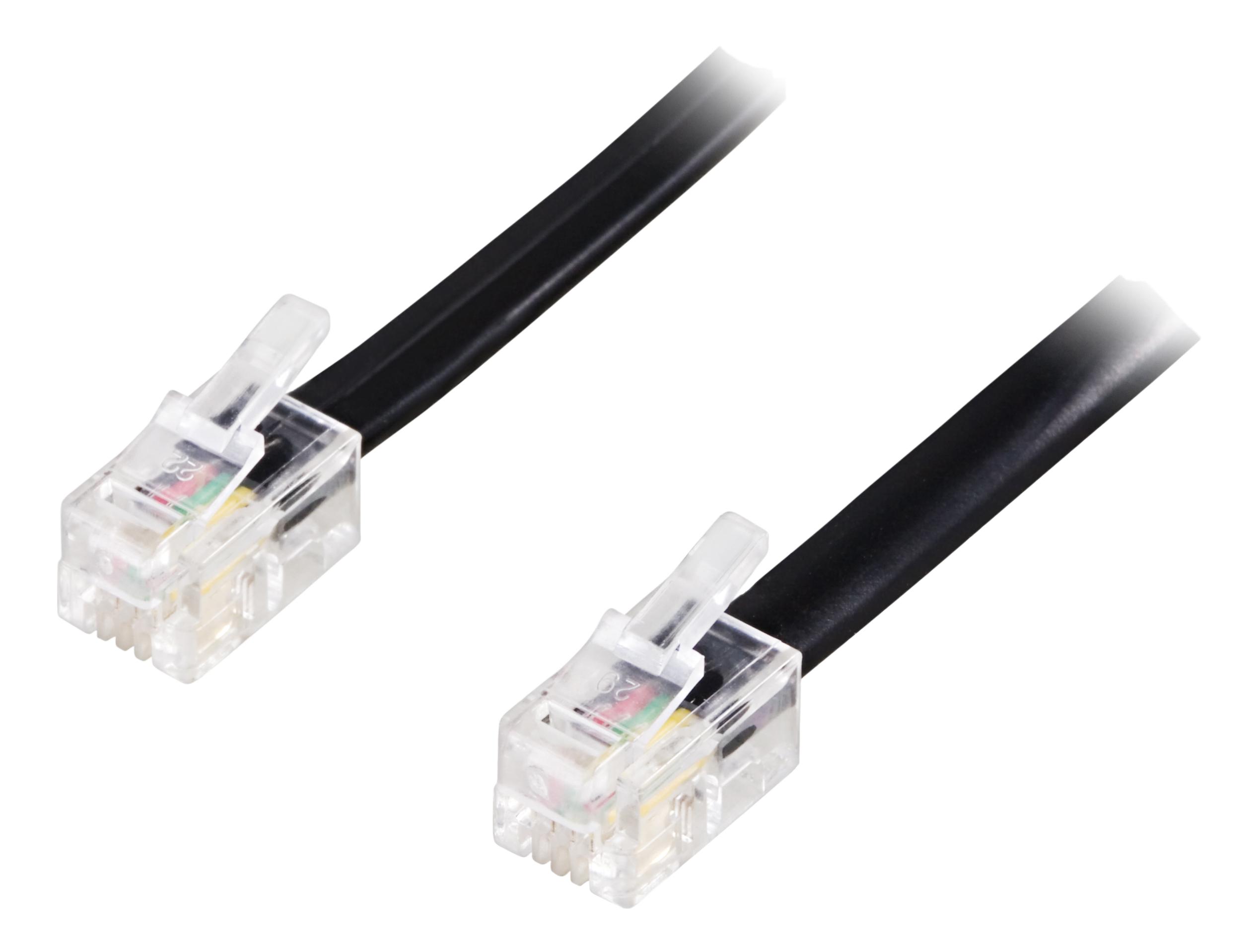 DELTACO modular cable, 4P4C (RJ9 / RJ10 / RJ22) to 4P4C (RJ9 / RJ10 ...