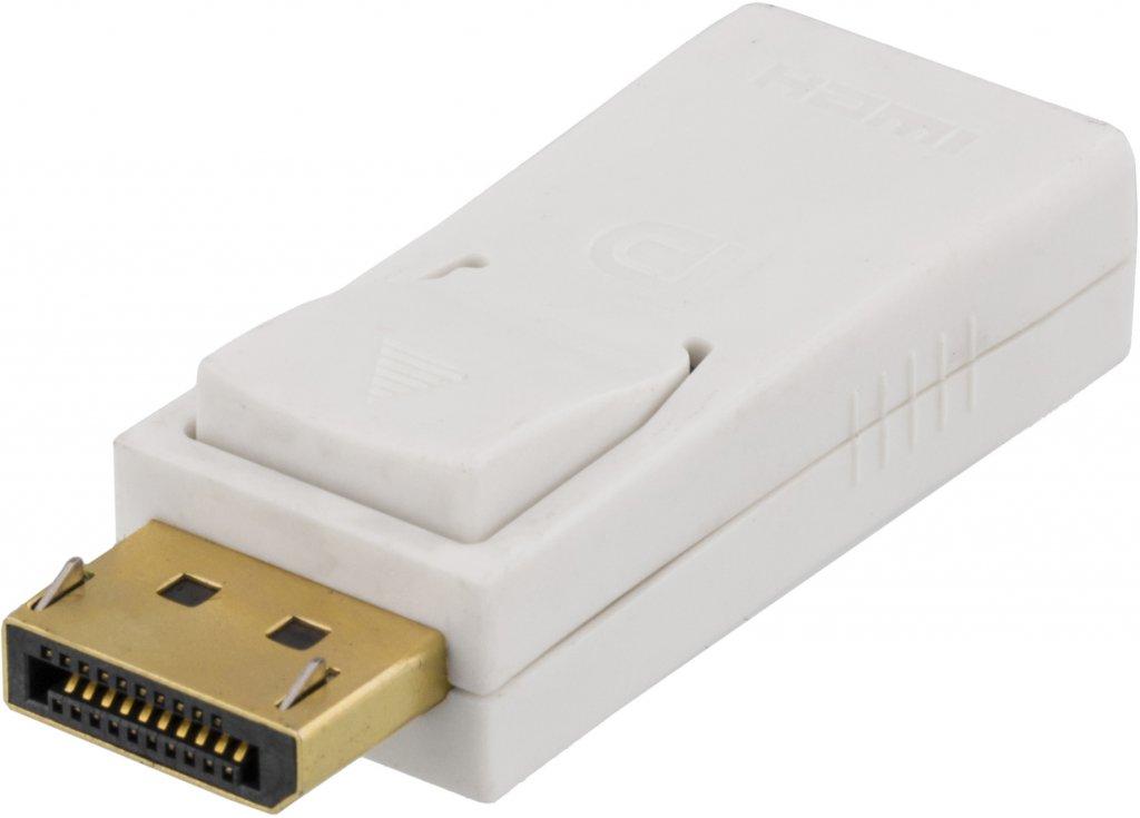 DELTACO Videoadapter DisplayPort / HDMI White | Advania